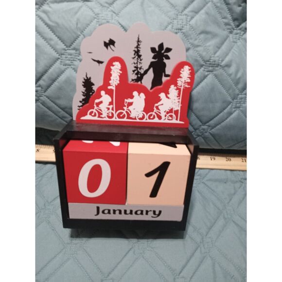 Office | Stranger Things Block Calendar Perpetual Wood Dice Calendar ...